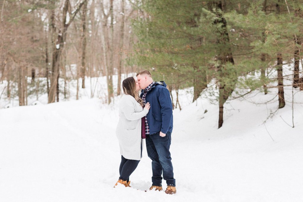 Breakheart Reservation Winter Engagement Session | Ryann + CJ | Lauren ...